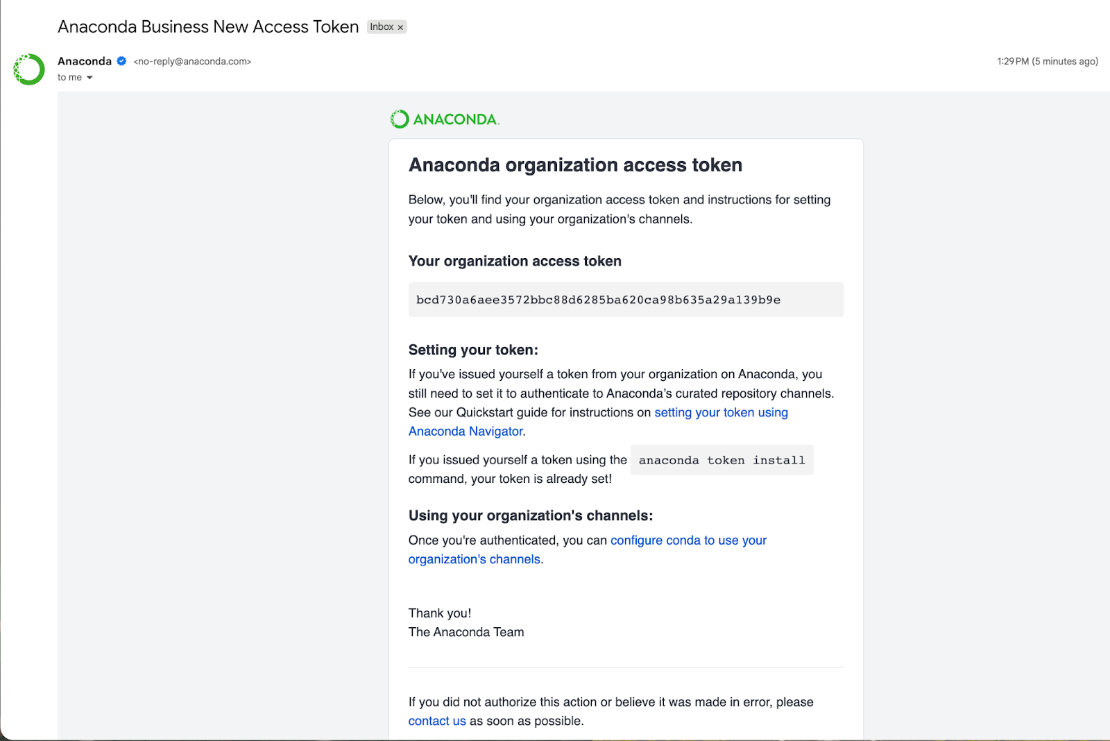 How to Activate your Token – See https://anaconda.com/support-center ...